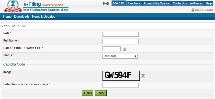 Know Your PAN Card by Name , PAN No & DOB at Paisabazaar.com