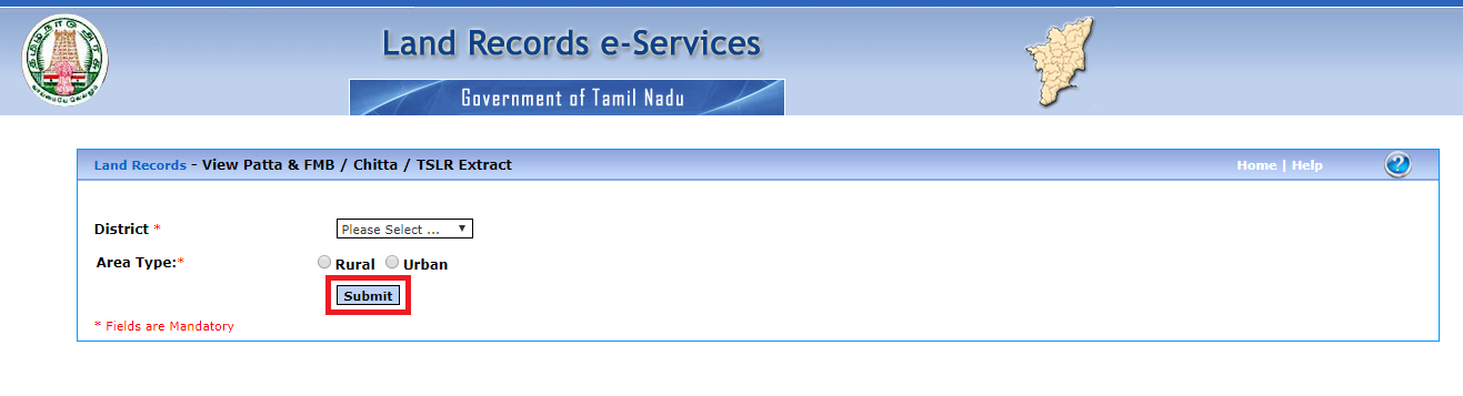 Patta & FMB Chitta Online Tamil Nadu's Land Records, eServices