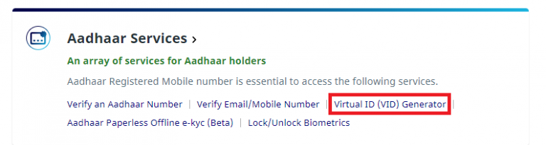 Aadhaar Virtual Id How To Generate Virtual Id