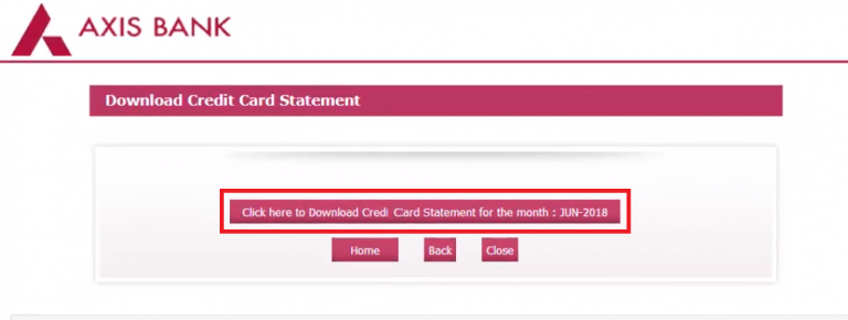 Axis Bank Credit Card Statement - Online, Offline | Switch to e ...