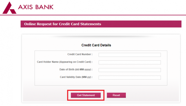 Axis Bank Credit Card Statement - Online, Offline | Switch to e ...