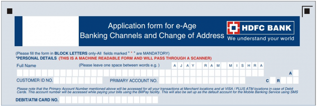 HDFC Bank Netbanking Registration Form
