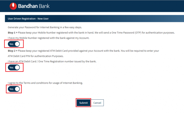 Bandhan Bank Net Banking New User - Registration & Login