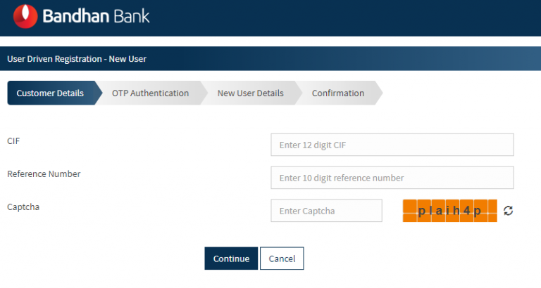 Bandhan Bank Net Banking New User - Registration & Login
