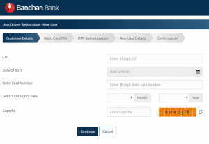 Bandhan Bank Net Banking New User - Registration & Login