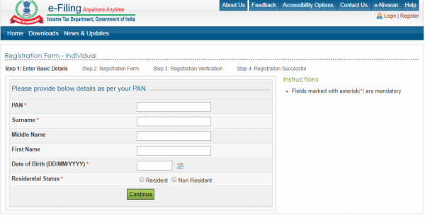 How to Register for Income Tax Department eFiling Login in India?