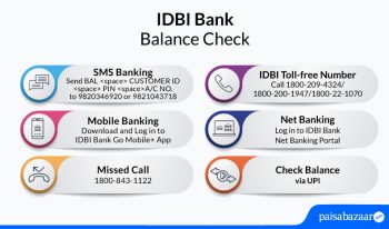 IDBI Balance Check by Number, Missed Call, SMS, Netbanking, ATM