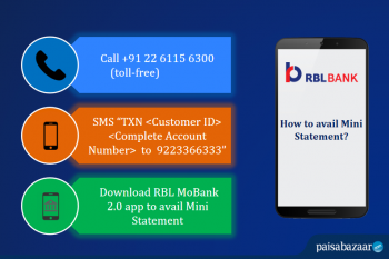RBL Bank Savings Account Mini Statement Balance Enquiry