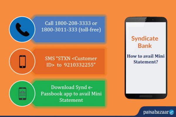 Syndicate Bank Mini Statement - Compare & Apply Loans & Credit Cards in ...