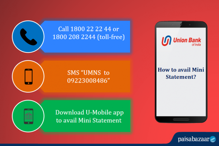 Union Bank of India Mini Statement - Compare & Apply Loans & Credit ...