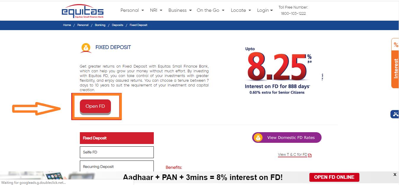 Equitas Small Finance Bank Fixed Deposit Interest Rates 2021