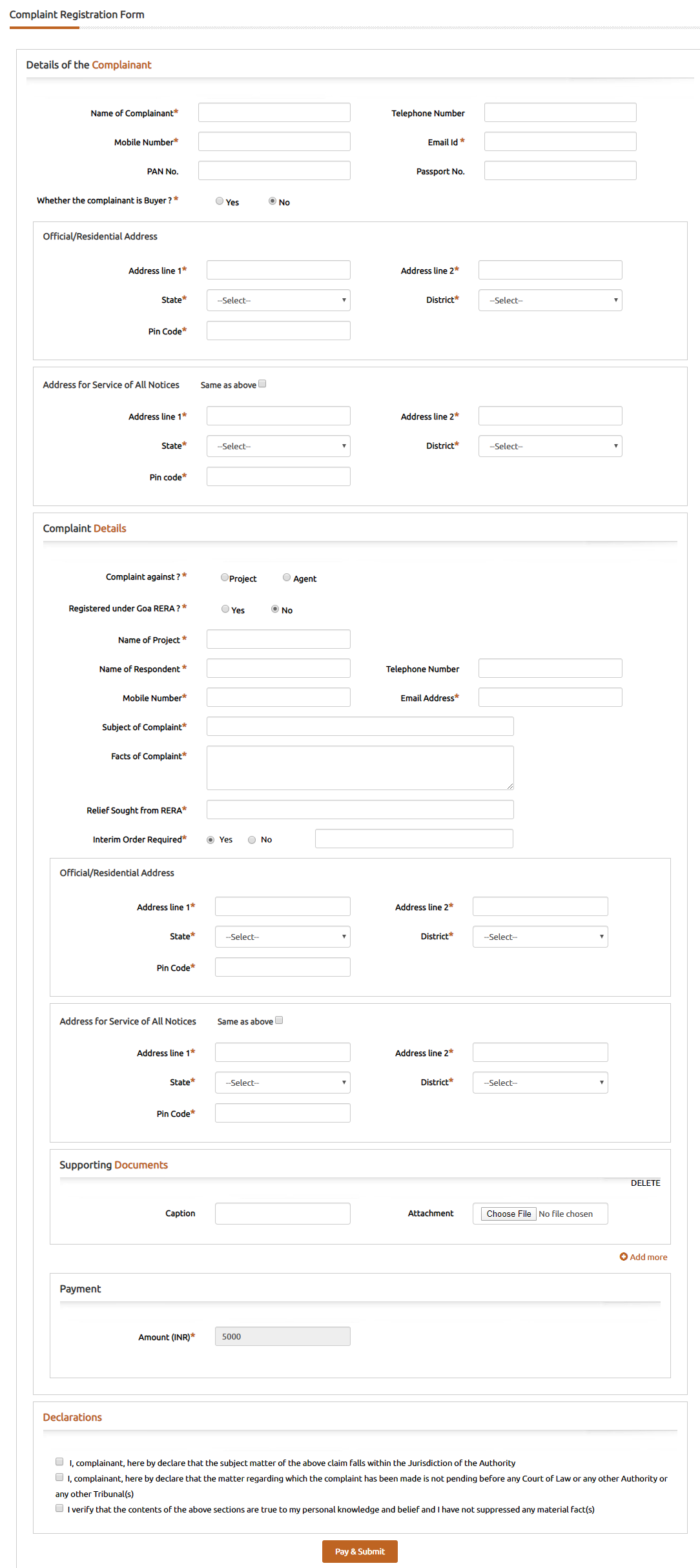 RERA Goa: Registration Process, Documents Required, Fees & Charges