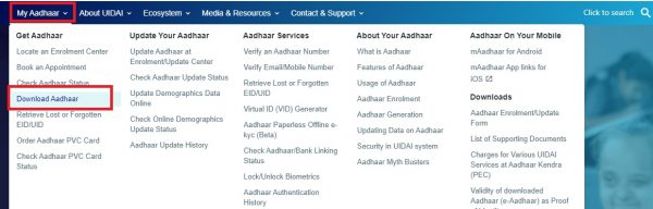 Aadhar Card Download - How to Download & Print e-Aadhaar Card Online ...