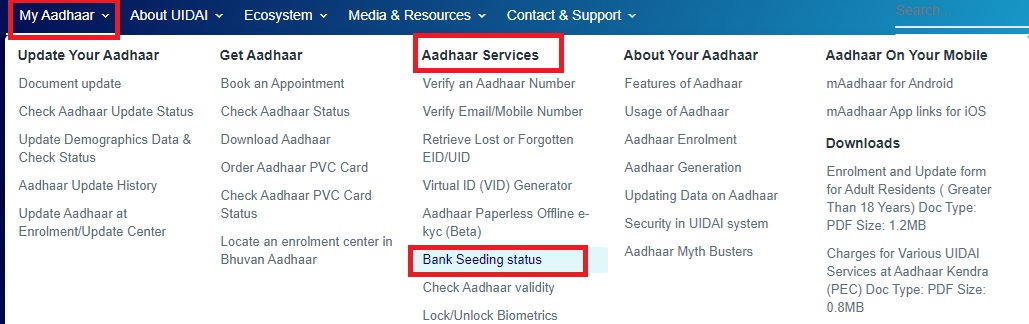 How to Check about Aadhaar Bank Link Status Online