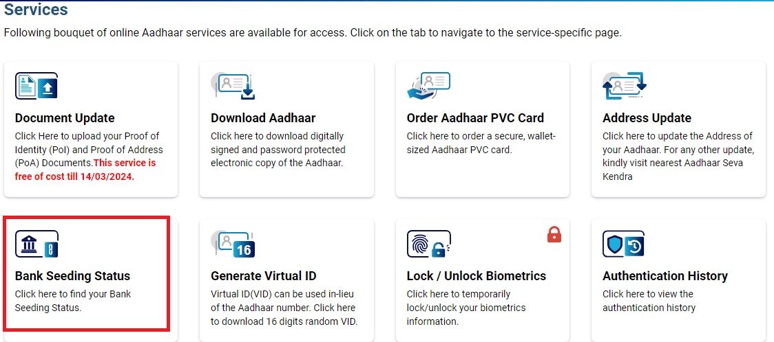 How to Check about Aadhaar Bank Link Status Online