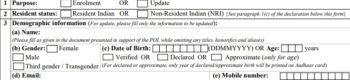 Aadhaar Enrollment Form- Enrollment, Correction, Update