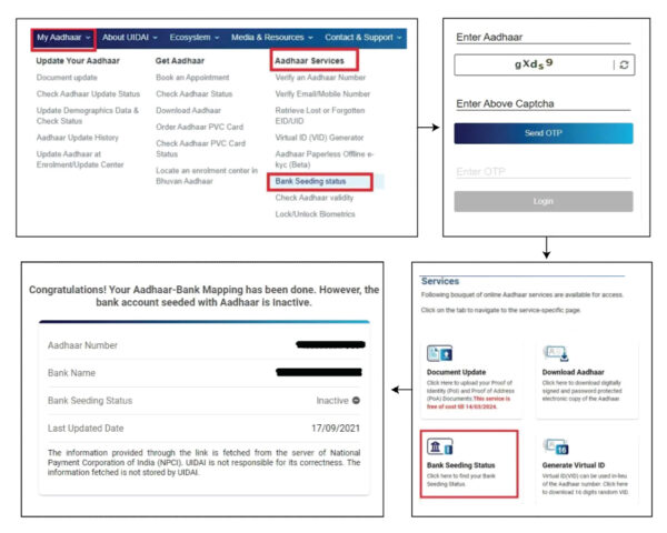 How to Check about Aadhaar Bank Link Status Online