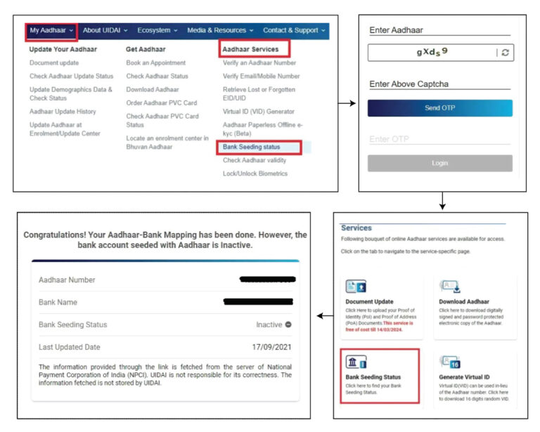 How to Check about Aadhaar Bank Link Status Online